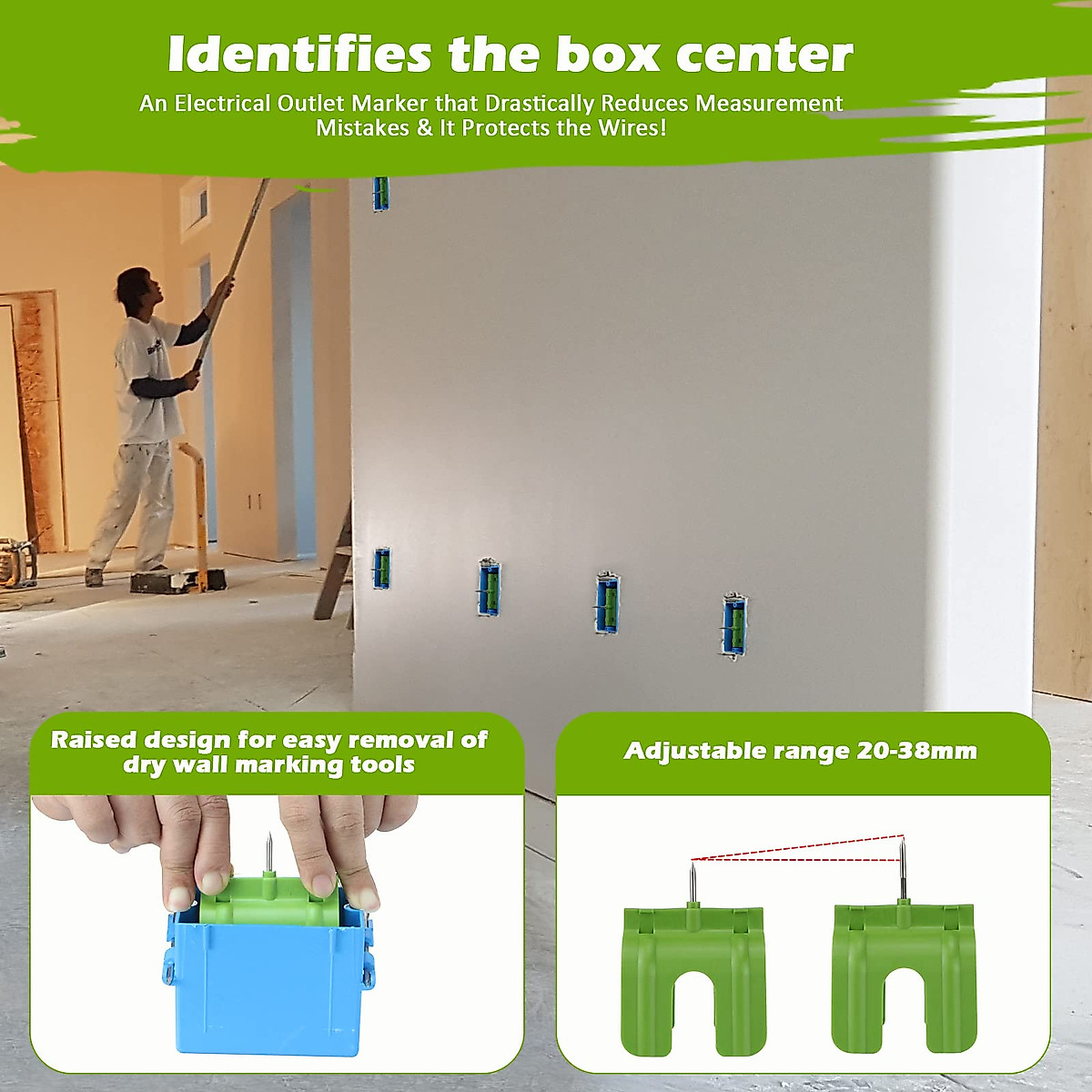 5 Pack Drywall Outlet Marker Gifts for Dad, No Measuring Needed Marking Tool for Electrical Outlets, Easy Drywall Marking Tool for Electrical Outlets