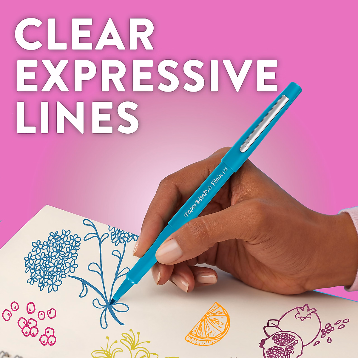 Paper Mate Flair Original Fibre Tip Pen Medium 1.0mm Pack of 12