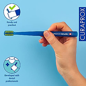 Curaprox CS 5460 Ultra-Soft Orthodontic Toothbrush for Braces with Ultra-Fine Filaments and Compact, Slightly Angled Toothbrush Head for Improved Tooth and Gum Health