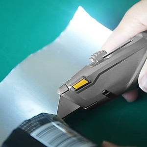 XW Utility Knife Set, Heavy Duty Zinc Alloy Retractable Box Cutter and Folding Utility Knife with Blade Storage Design, Total 18 PCS Blades Included, 2-Pack