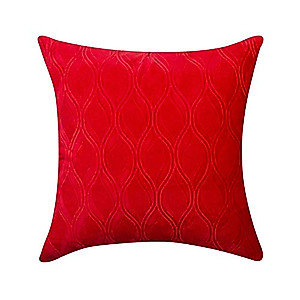 Bright Red Throw Pillows for Couch (Covers ONLY) 18x18 - Decorative Pillow Covers for Sofa Pillows, Red Pillow Covers 18x18 Pillow Cover Set of 2, Velvet Red Pillows Decorative Throw Pillows Covers