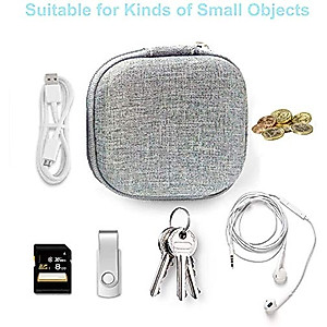 2 Pack Earphone Earbuds Headset Headphone Carrying Case Holder Mini Storage Organizer Box Container Coin Pouch Wallet for MP3,Bluetooth Ear Buds,USB Data Line Cables,Keys,Electronics Protective