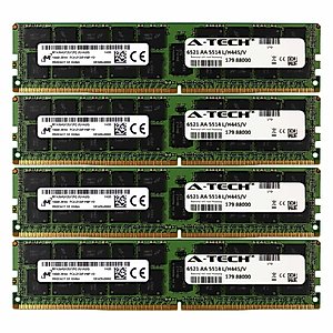 A-Tech Micron IC DDR4 64GB Kit 4X 16GB 2Rx4 PC4-17000 Dell PowerEdge R730xd R730 R630 T630 R430 R530 C4130 SNP1R8CRC/16G A7910488 A7945660 370-ABUK SNP1R8CRC/16G-A1 1R8CR RDWTP 01R8CR Memory RAM