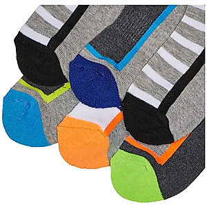 Jefferies Socks Boy's Sport Athletic Colorful Pattern Low Cut Half Cushion Socks 6 Pair Pack, Multi, Medium