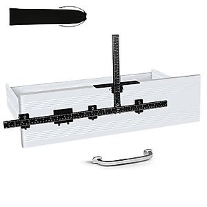 Cabinet Hardware Jig, Adjustable Drill Guide Template Tool with Extensions for Oversized Handles, Accurate for Door Drawer Front Knobs Handles and Pulls,All Aluminum Alloy