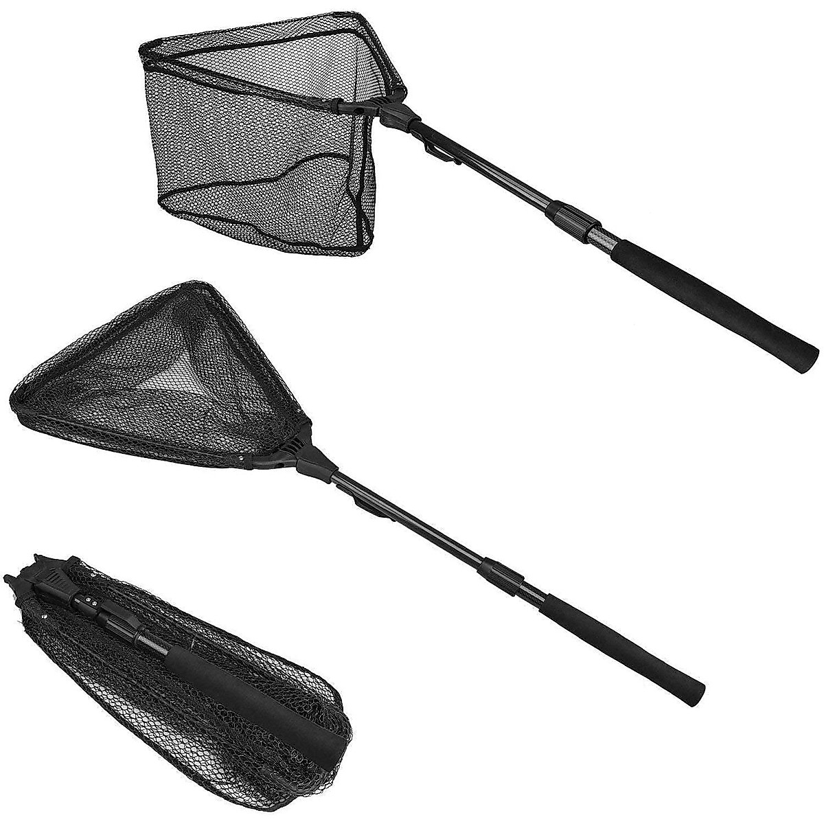 PLUSINNO Fishing Rod and Reel Combos, Fishing Net Fish Landing Net, Saltwater Freshwater Resistant Fishing Gear