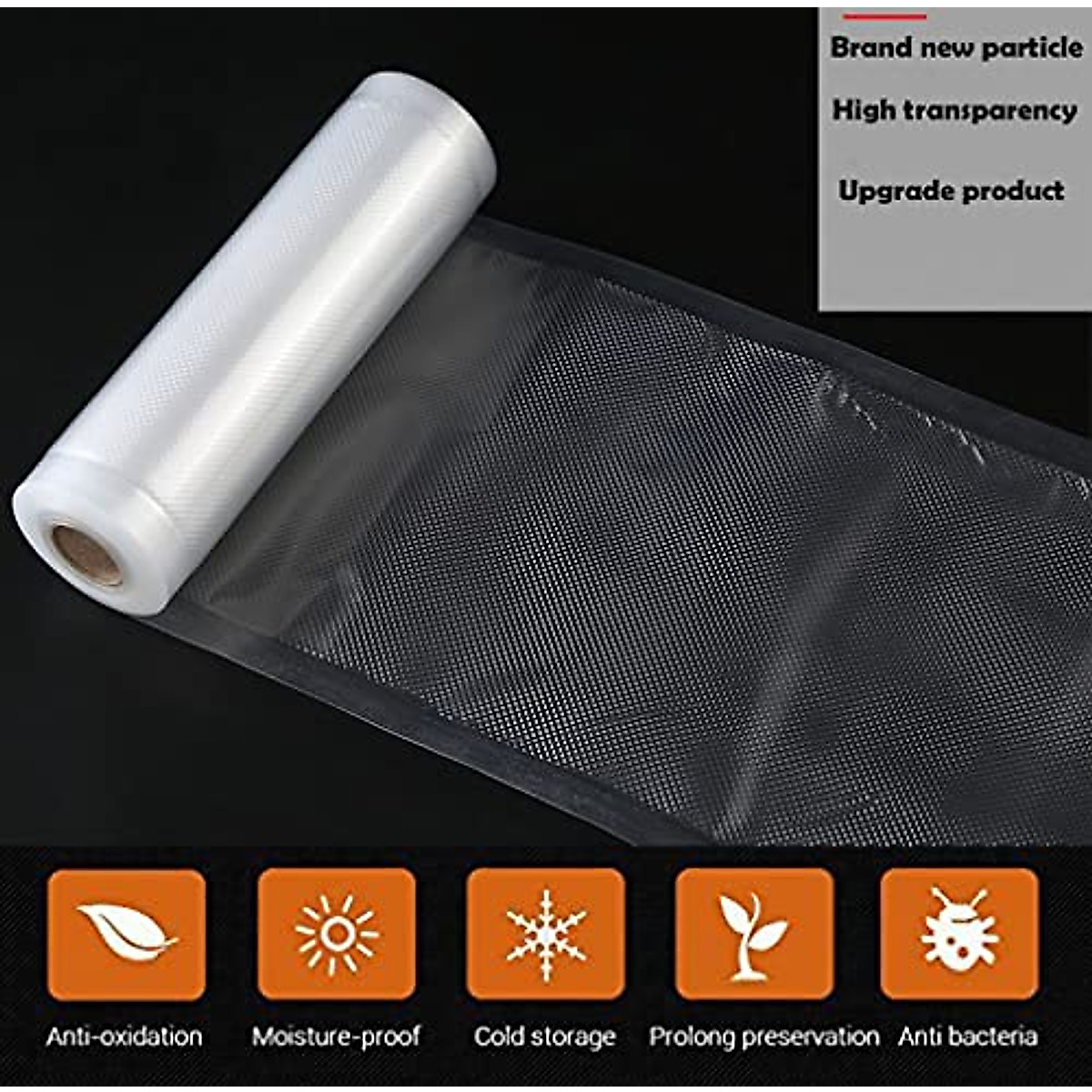 KUHINJA Vacuum Sealer Rolls, 4 Rolls (6"+8"+10"+11")*16.5' Commercial Grade Bag Rolls, Food Vac Bags for Storage, Meal Prep or Sous Vide, BPA Free