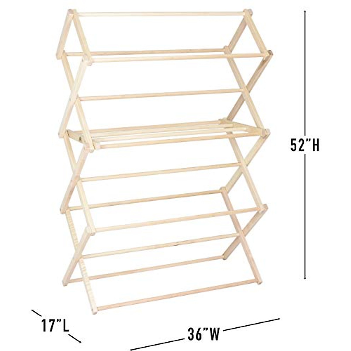 Pennsylvania Woodworks Clothes Drying Rack: Solid Maple Hard Wood Laundry Rack for Sweaters, Blouses, Lingerie & More, Durable Folding Drying Rack, Made in USA, No Assembly Needed, Large