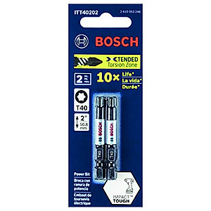 BOSCH ITT40202 2-Pack 2 In. Torx #40 Impact Tough Screwdriving Power Bits