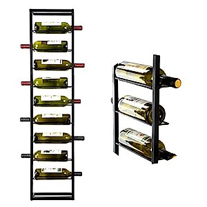 Wall Mount Wine Rack Holder for 10 Wine Bottles （Iron/4ft） Morden Wine Rack Organizer Wine Storage Display Holder for Kitchen Dining Room Bar