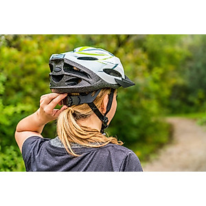 Schwinn Traveler Bike Helmet for Adult Men and Women, Ages 14 and Up with Suggested Fit 52-58 cm, Dial Fit Adjustment, Detachable Visor, Bike and Cycling Accessories, White/Green