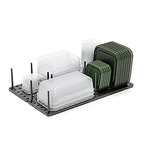Umbra Peggy Kitchen Cupboard, Shelf and Drawer Organizer Tray - Adjustable Storage System For Food Containers, Cookware, Serveware, Utensils and More (Set of 2)