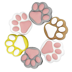 YHSWE 6pcs 3ml Cat Paw Non-stick Food Grade Silicone Wax Container with Carving Multi Use Silicone Jars for Wax, Essential Oil, Lip Balm, Shatter, Spices, Multicolor