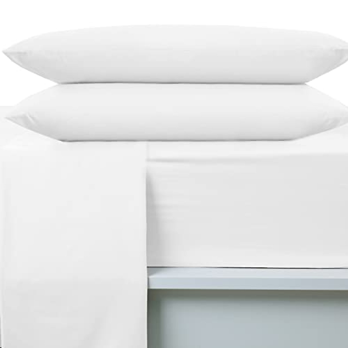 Martex 225 Thread Count Cotton Rich Bed Brushed Cotton Blend Super Soft Finish Easy Care Machine Washable Wrinkle Resistant Bedroom Guest Room 4 piece Sheet Sets, Full, White