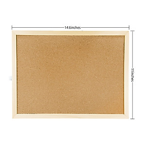14.6 inches x 11 inches Frame Cork Board for Bulletin Board, Home Decor, Office, School, Message Board and Include Installation kit, Push pins.