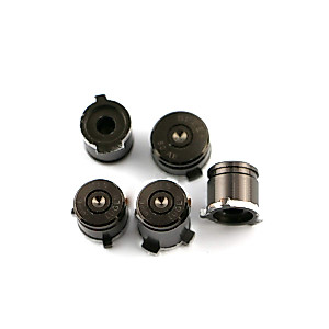 Alloy Metal 9mm Bullet Buttons Mod Kit ABXY & Guide Button for Xbox One xboxone Controller (Black)