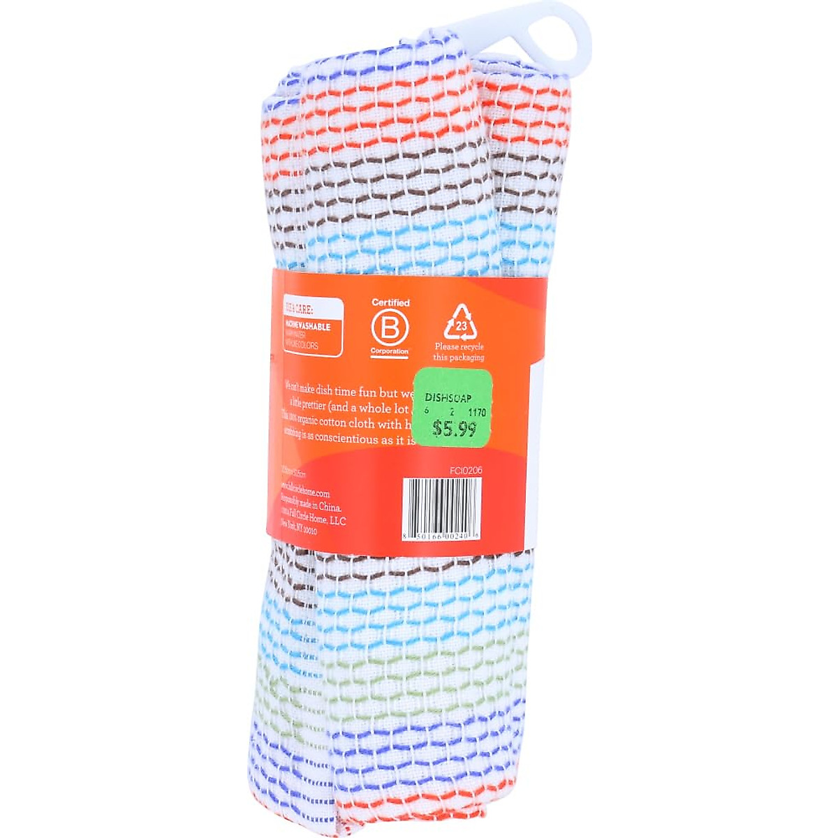 FULL CIRCLE HOME DISH CLOTH,TIDY,100%COTTN, 3 CT