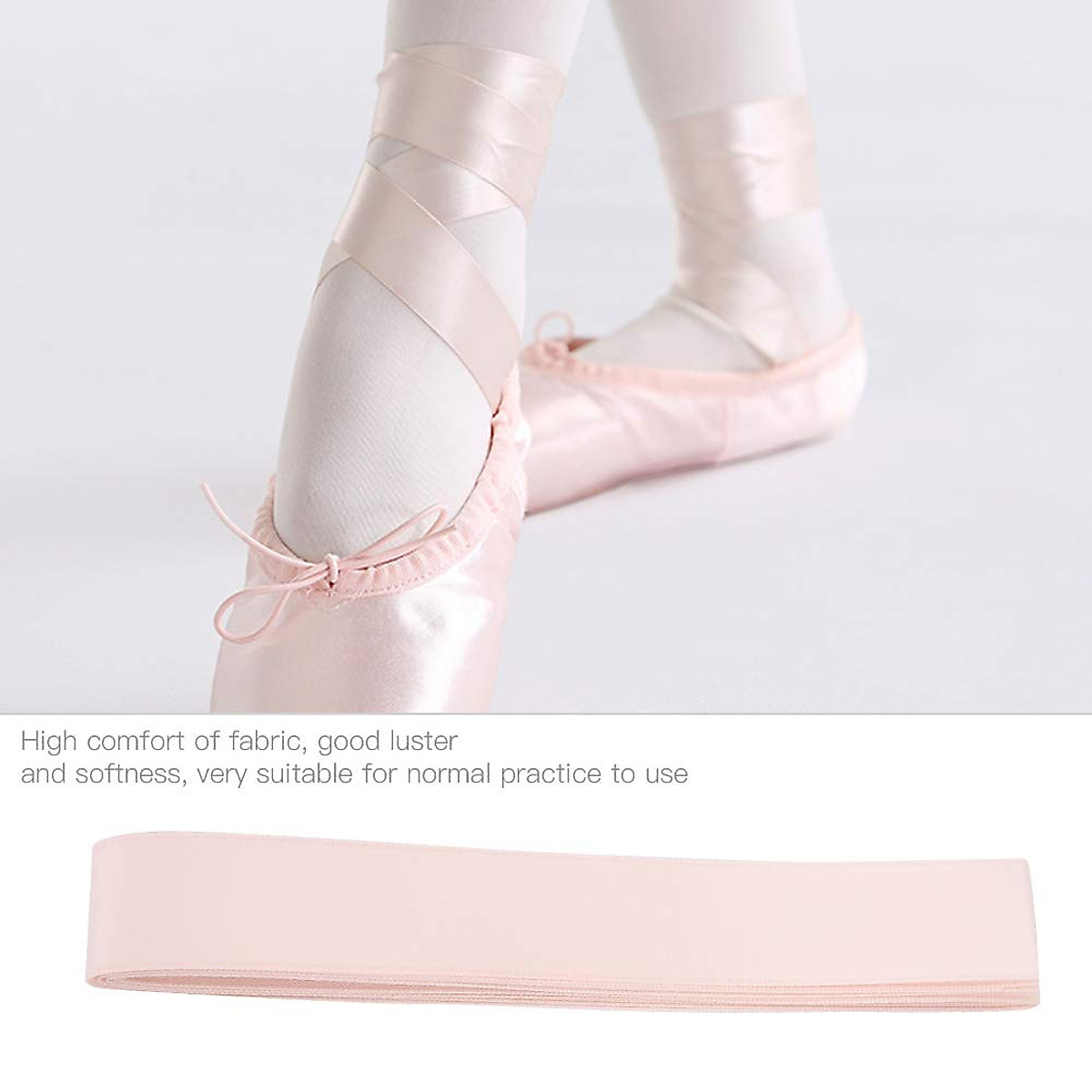 ZLXHDL Ladies Ballet Pointe Shoes Ribbon Satin Roll, 98 Inches Ribbon Satin for Ballet Shoes, Ballet & Dance Shoes Accessories