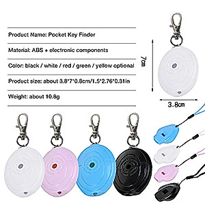 DAZqqc LED Light Remote Sound Control Lost Key Finder Whistle Sound Flashing Beeping Key Locator Keychain (D, one size)
