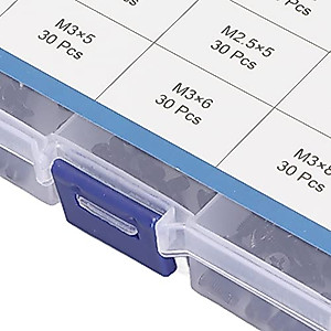 KUIDAMOS Laptop Screws, Portable Sturdy Durable Replacement Notebook Computer Screws Carbon Steel with Storage Box for Electronic Repair for Laptop Repairs