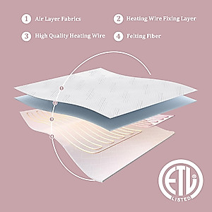 Heated Mattress Pad Queen Size, Dual Control Electric Mattress Pad, 60" x 80", Fast Heating Bed Warmer with 4 Heating Levels & 10 Hour Auto Off, Fit Up to 17" Deep Pocket, Machine Washable