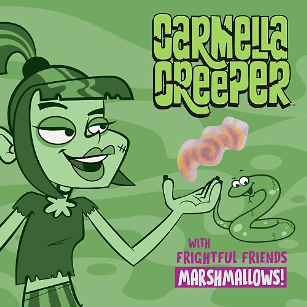 Carmella Creeper Cereal with Monster Marshmallows, Caramel Apple Flavored Kids Cereal, Limited Edition, Made with Whole Grain, Family Size, 15.8 oz