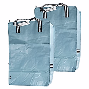 Ikea GORSNYGG Large Trunk Carrier Bags (FRAKTA-Style), Light Blue with Striped Handles, 40x30x60cm, 72L, 604.992.61 - Set of 2
