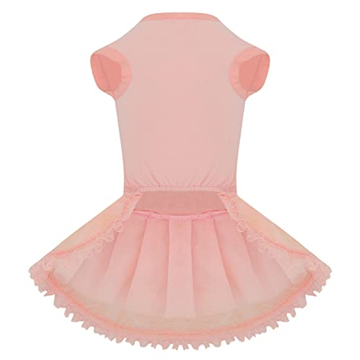 Dog Wedding Dress Breathable Tulle Tutu Doggie Apparel Skirts Clothes Pet Outfits for Small Dogs Birthday Party Dresses (Pink-Flower Girl, S)