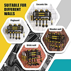 Kototen Power Tool Organizer, Drill Holder Wall Mount, Heavy Duty Garage Tool Storage Rack, Utility Storage Rack for Cordless Drill & Charging Station & Screwdriver
