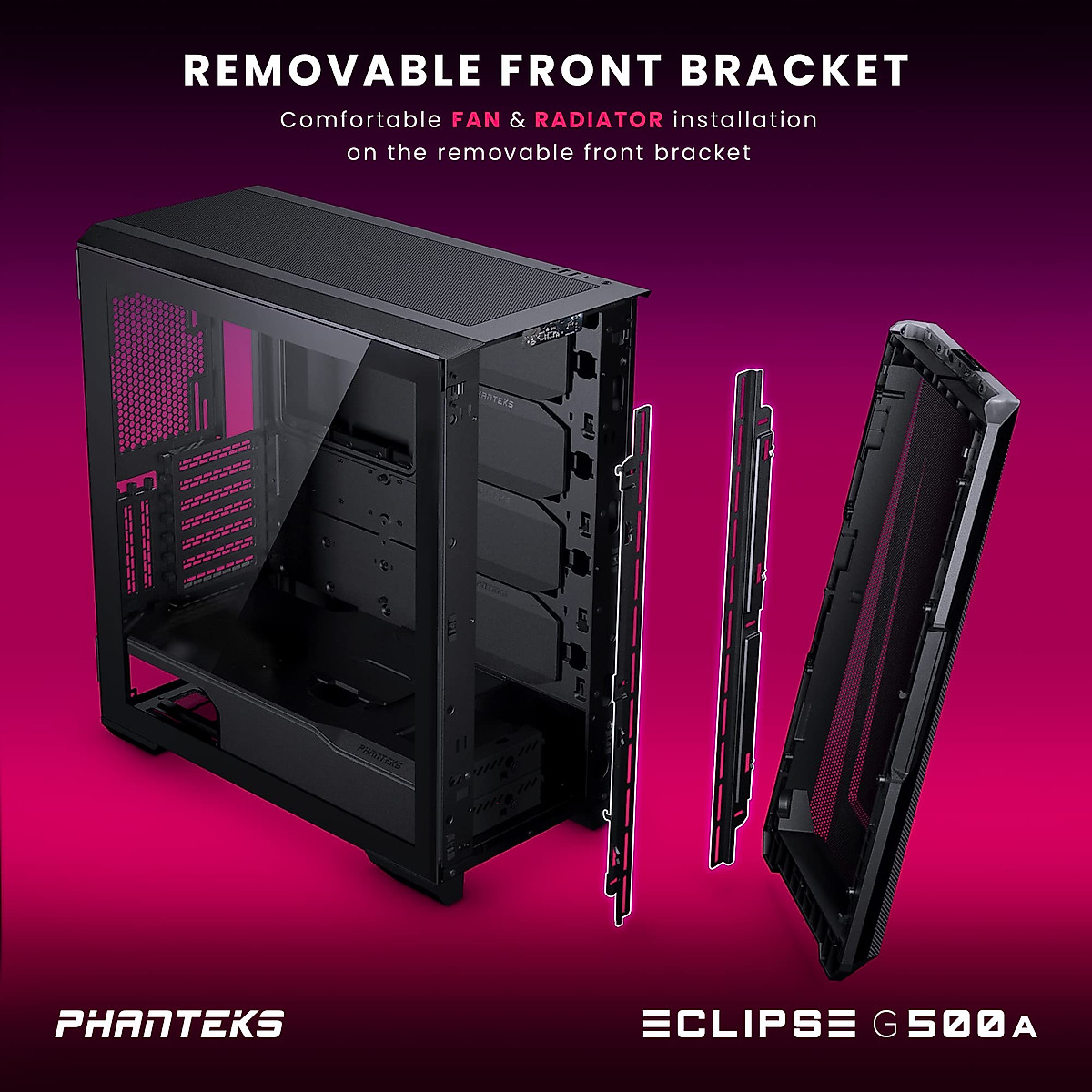 Phanteks Eclipse G500A Mid Tower Case, Fanless, DRGB, Black