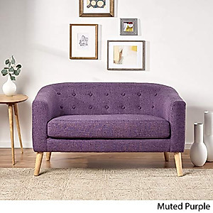 Christopher Knight Home Bridie Mid-Century Modern Loveseat, Muted Purple Fabric