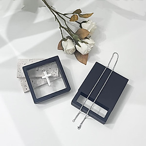 E&A Cross Cremation Jewelry for Ashes, Urn Necklace for Ashes, Customized Memorial Ash Necklace, Ashes Stainless Steel Pendant, Keepsake Jewelry for Men Women