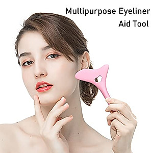 SHANPIN 2pcs Eyeline Stencils Silicone Winged Tip Eyeline Aid Eyebrow Pencil Stencil Reusable Smoky Eyeshadow Multifunctional Eye Makeup Tool Kit Quick Stencil Aid Eyeliners Molds Eyeliner Stencil