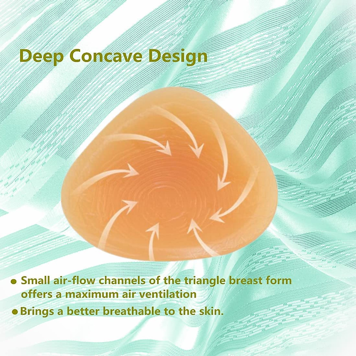 One Piece Triangle Silicone Breast Forms Mastectomy Prosthesis Bra Enhancer Inserts for Breast Cancer Patients