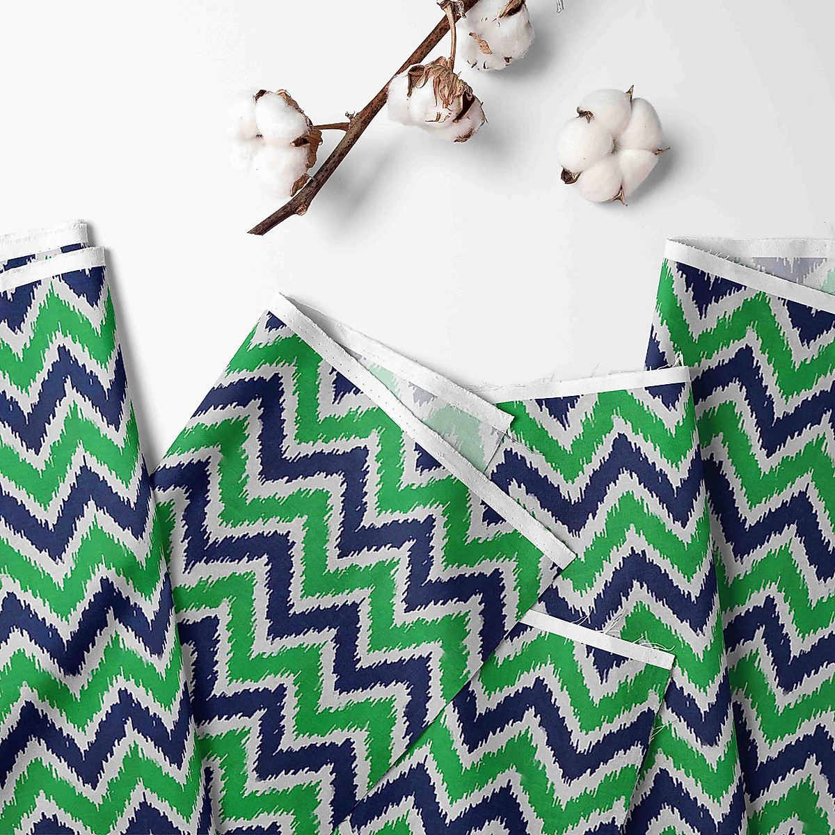 Bacati - 2 Pack Crib Fitted Sheets - Mix and Match Ikat Zigzag Chevron Soft Breathable 100% Cotton Percale Baby Sheets - Fits Standard 28 x 52 X 5 inches Crib & Toddler Mattresses(Navy Green)