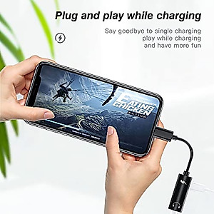 Lightning to 3.5mm Adapter for Iphone Headphone Splitter Audio Charger Jack Cable 2in1 Dongle AUX Cord Converter for Apple MFI Certified 13 12 11 Pro Max 7 8Plus X Ipad Earphone Headset Adaptador Para