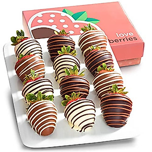 Golden State Fruit Chocolate Covered Strawberries, 12 Dark/Milk/White Delight