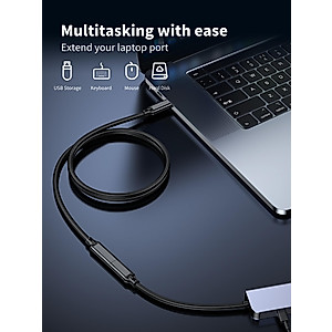 USB C Extension Cable 10FT,USB 3.1 10gbps Male to Female Type C 5A PD100W Fast Charging Cable 4K Video Compatible with Switch,MacBook Pro/Air,iPad Pro,Dell XPS,Surface Book,PSVR2,USB C Hub,iPhone 15