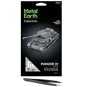 Fascinations Metal Earth Premium Series Panzer IV Tank 3D Metal Model Kit Bundle with Tweezers