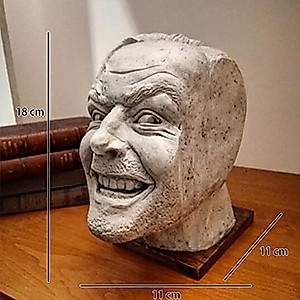 BNKK Jack Nicholson Sculpture Book Ends Library Sculpture Resin Bookend Desktop Ornament Book Shelf for Your Study,Living Room Ornament Decoration, White, (JJ04500851_whit1-6726-1800171201)