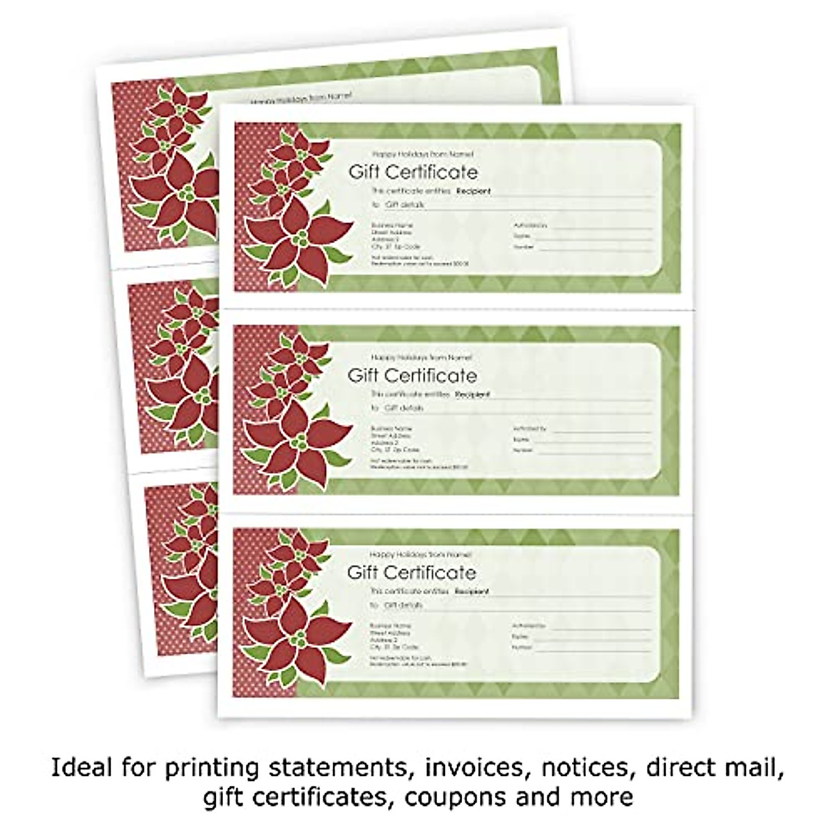 PrintWorks Professional Paper, 8.5 x 11, 20 lb, 2 Horizontal Perfs 3.66" and 7.33", 500 Sheets, White (04120)