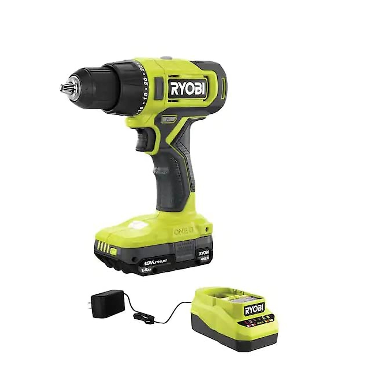 RYOBI ONE+ 18V Cordless 1/2 in. Drill/Driver Kit with (1) 1.5 Ah Battery and Charger
