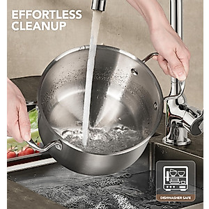 Michelangelo Stainless Steel Pot Set, 6 Piece Small Sauce Pot, 1.5qt & 2.5qt & 3.5qt Saucepan with Lids, Works with Induction, Electric and Gas Cooktops, Oven Safe