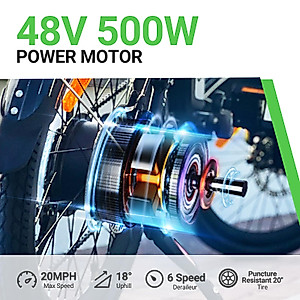 GoPower™ GoCity Electric Bike | Adult Folding Bike, Weighs Only 46lbs | 50+ Mile Range w/ 5 Pedal-Assist Levels | 20mph Top Speed - Removable Battery | Class 1 and 2 eBike