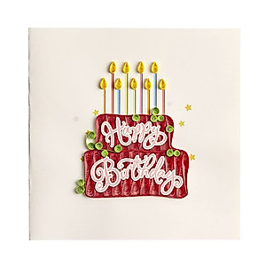 NIQUEA.D, Red Cake Quilling Birthday Card