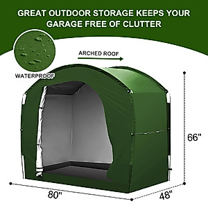 Bike Storage Tent Portable Shed Cover for Bikes, Lawn Mower, Garden Tools, Waterproof Outdoor Backyard Storage Tent Shelter