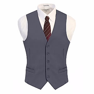 Gioberti Men's Formal Suit Vest Fit for Business or Casual Dress, Gray, X-Small