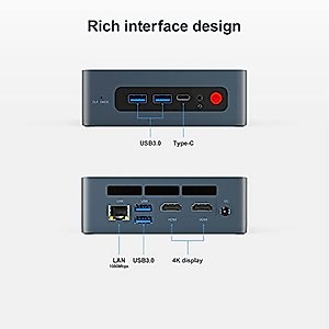Beelink New 8th Generation Intel 4 Cores 8 Threads i5-8259U Processor(up to 3.8GHz), Mini pc with 16G DDR4 RAM/500GB NVMe M.2 SSD, Support 4K Dual HDMI Display,WiFi5,BT5.0, 4*USB 3.0