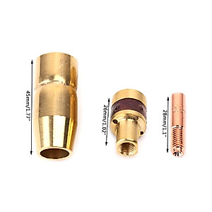 40Pcs/Set Mig Welding Gun Accessory 0.030" Kit for M-10,M-15 and Hobart H-9 H-10 Include 30pcs Contact Tips 000-067 0.030", 5pcs Gas Nozzles 169-715 1/2", 5pcs Gas Diffusers 169-716