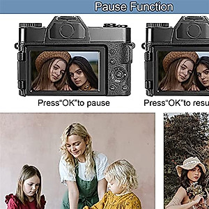 DYOSEN Digital Camera 4K High-Definition Digital Camera 3 Inch 48MP 16x Digital Zoom Flip Screen Auto Focus for Photography On, External Lens Digital Camera Photography